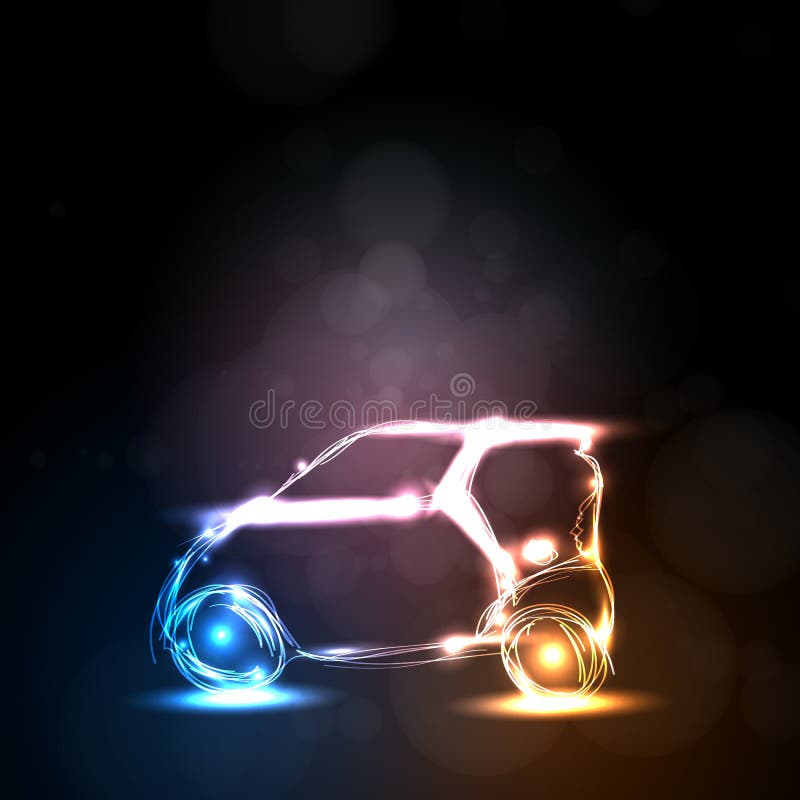 Abstract neon car stock vector. Illustration of vehicle - 40572848