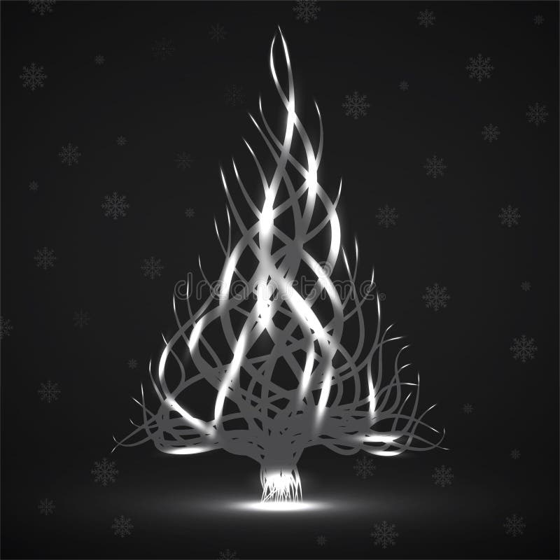 Abstract Christmas Tree of Wavy Lines Stock Illustration - Illustration ...