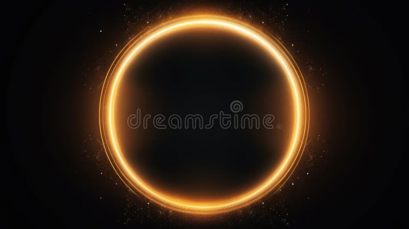 Abstract Neon Circle on a Black Background. Glowing Spiral Stock ...
