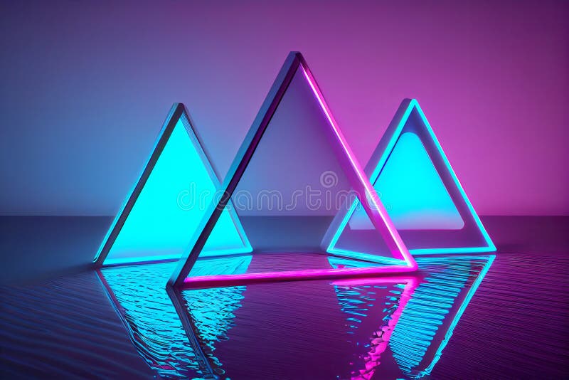 Abstract Neon Circle Light Fluorescent Neon Lights Glow ,Reflection on ...