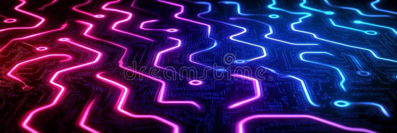 Abstract Neon Circuit Board Vibrant Technology Background, High ...