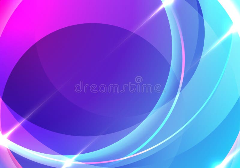 Abstract Neon Color Circles Overlapping Layered with Lighting Effect on ...