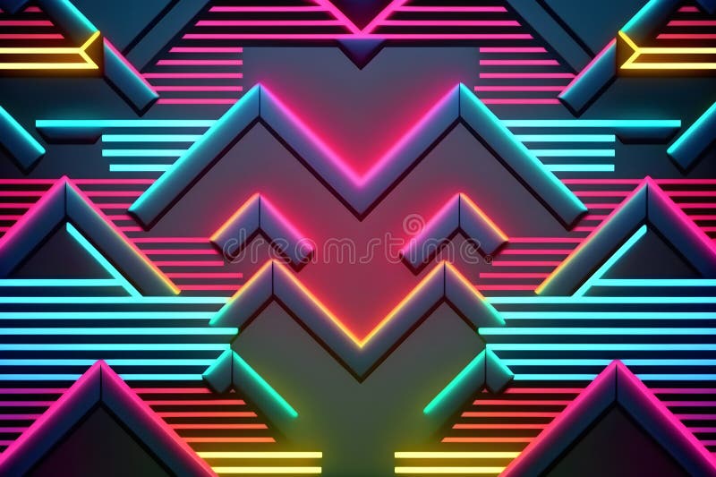 Abstract Neon Colorful Retro Synthwave Style Background Stock ...