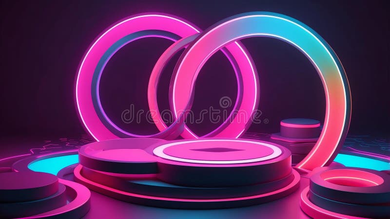 Abstract Neon Colors with Circle Patterns for Backgrou Ai Generated ...