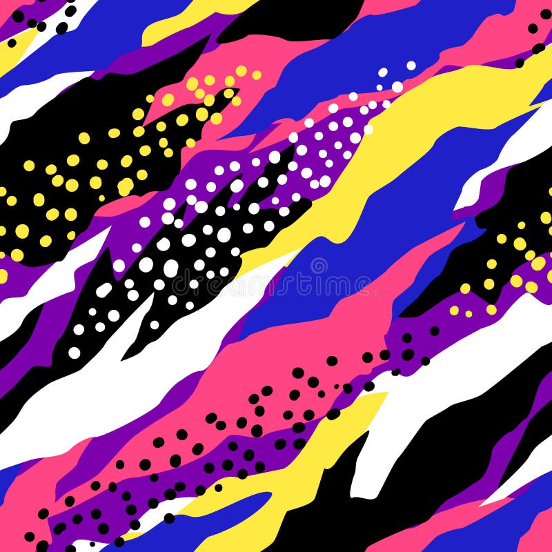 Abstract Neon Colors Seamless Pattern Stock Vector - Illustration of ...