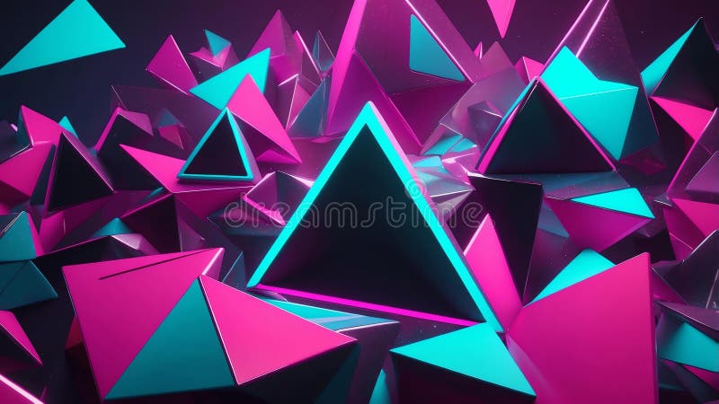 Abstract Neon Colors with Triangle Patterns for Backgr Ai Generated ...