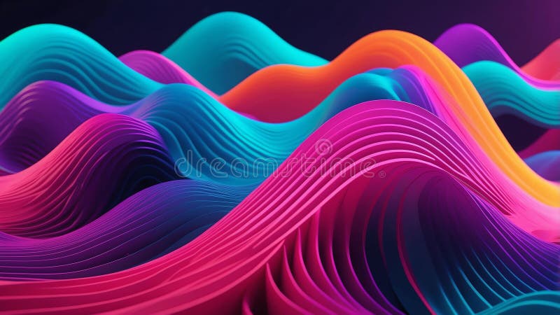 Abstract Neon Colors with Wave Patterns for Ai Generated Stock ...