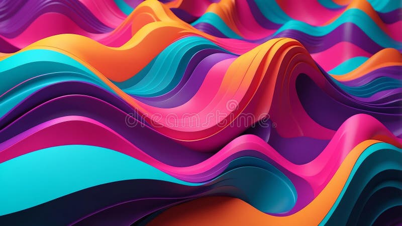 Abstract Neon Colors with Wave Patterns for Ai Generated Stock ...