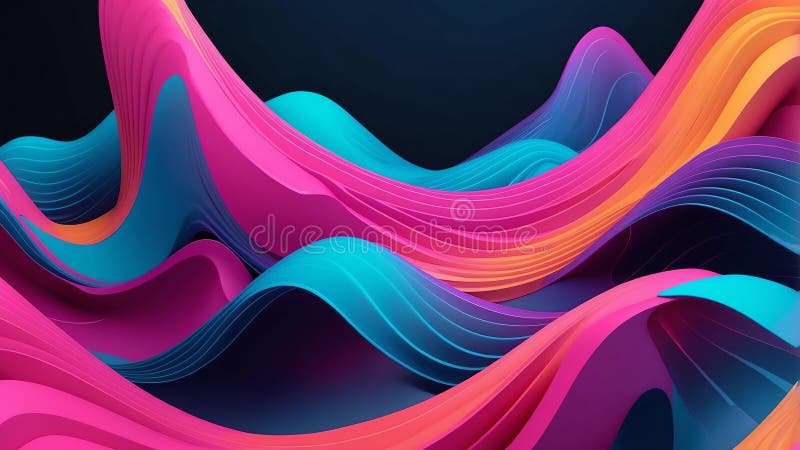 Abstract Neon Colors with Wave Patterns for Ai Generated Stock ...