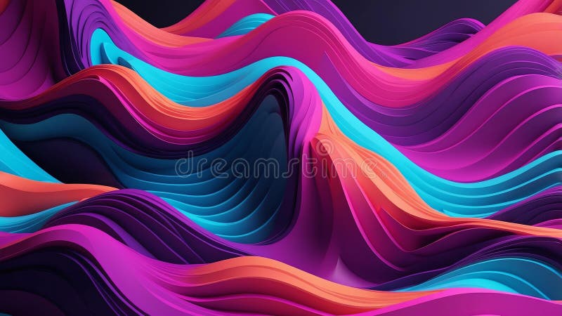 Abstract Neon Colors with Wave Patterns for Ai Generated Stock ...