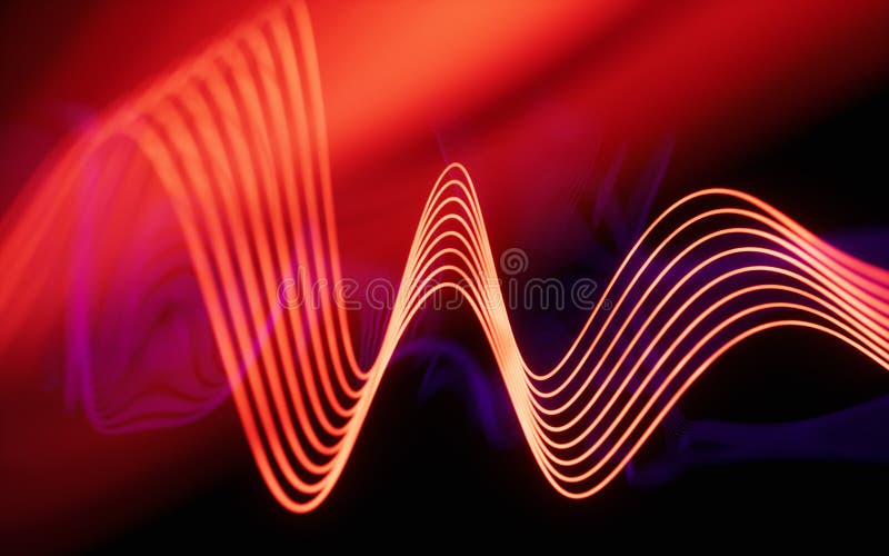 Abstract Neon Curve Background, 3d Rendering Stock Illustration ...