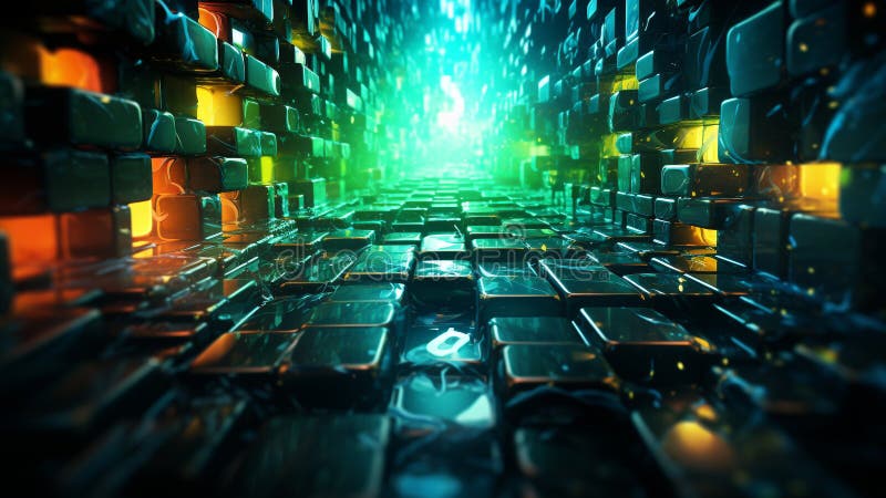 Abstract Neon Cyan and Acid Green Patterns Modern Design Stock ...