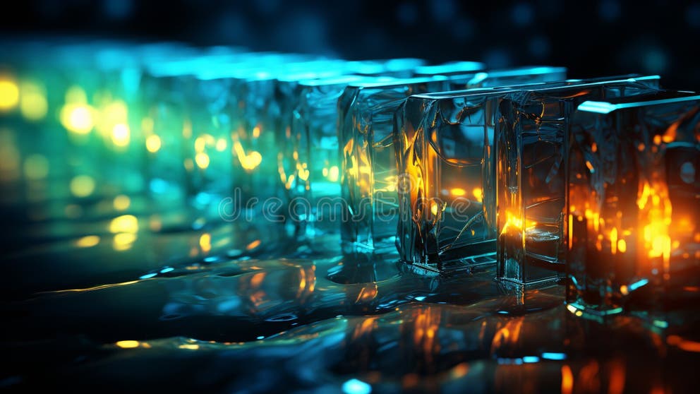 Abstract Neon Cyan and Acid Green Patterns Modern Design Stock ...