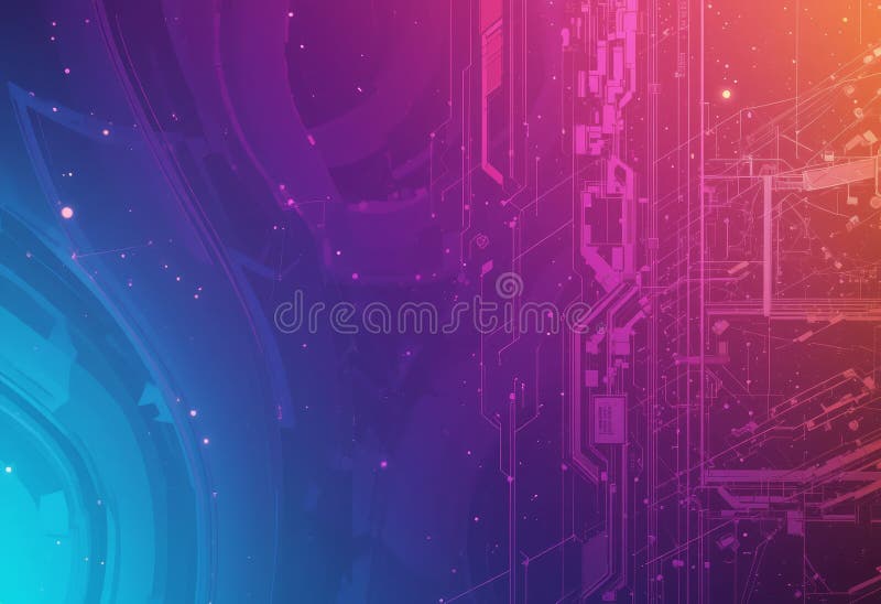 Abstract Neon Cyberpunk Purple Technology Background. Stock ...