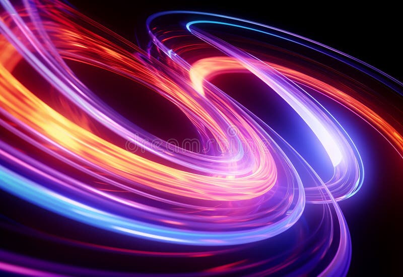 Abstract Neon Effect Background Wallpaper Design. Curve, Swirl, Vortex ...