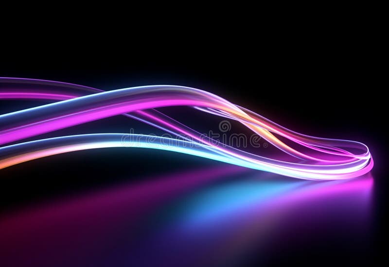 Abstract Neon Effect Background Wallpaper Design. Curve, Swirl, Vortex ...
