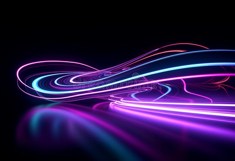 Abstract Neon Effect Background Wallpaper Design. Curve, Swirl, Vortex ...