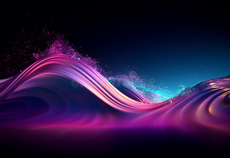 Abstract Neon Effect Background Wallpaper Design. Curve, Swirl, Vortex ...
