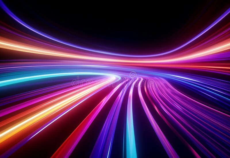 Abstract Neon Effect Background Wallpaper Design. Curve, Swirl, Vortex ...