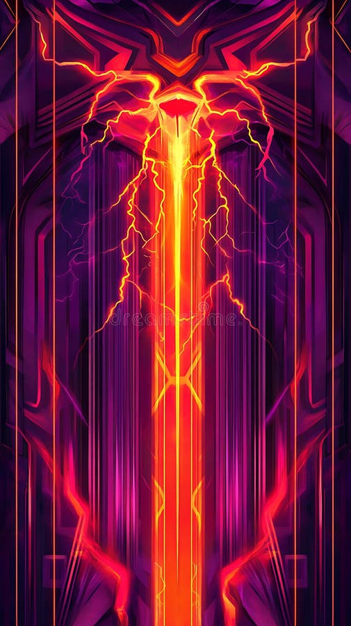 Abstract Neon Energy Stream Design Stock Illustration - Illustration of ...