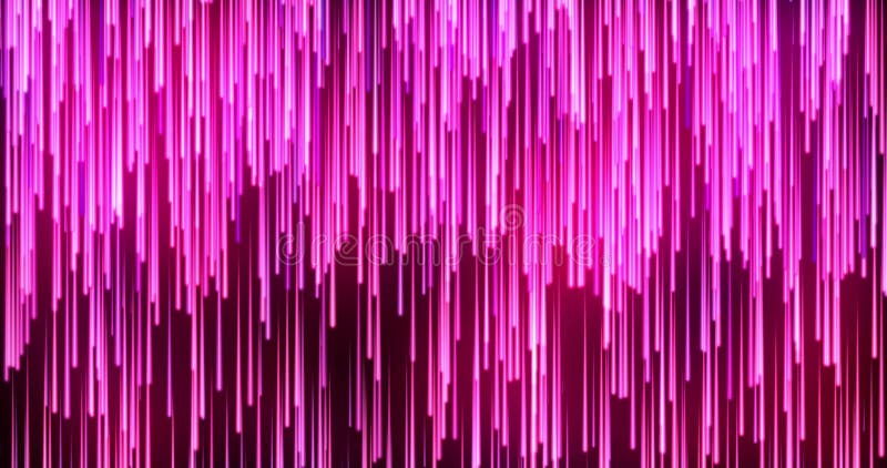 Abstract Neon Falling Lines, Rain of Pink and Purple Glowing Particles ...
