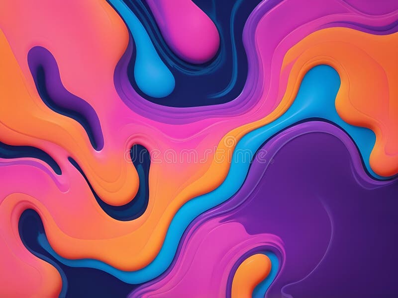 Abstract Neon Fluid Shape Liquid Background Modern Colorful Texture ...