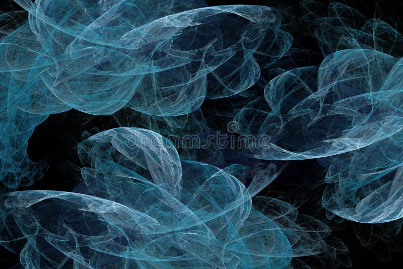 Abstract Neon Fractal Pattern in the Form of Smoke on a Dark Background ...