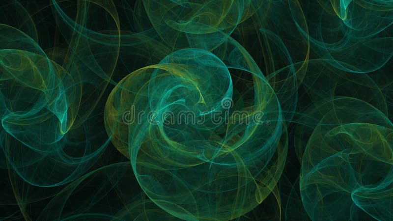 Abstract Neon Fractal Pattern in the Form of Smoke on a Dark Background ...