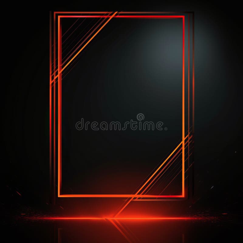 Abstract Neon Frame on Black Background Stock Illustration ...