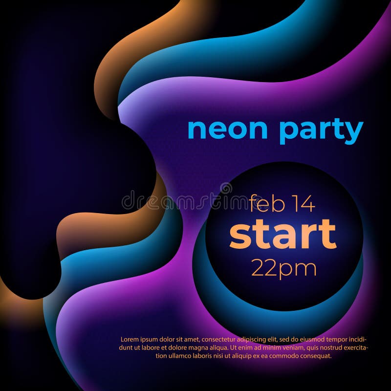 Abstract Neon Glow Background. 3d Relief Backlight. Smooth Shapes ...