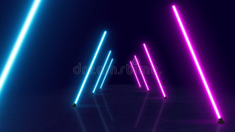 Abstract Neon Glow in the Dark Blue and Purple. Stripe Neon Stock Video ...