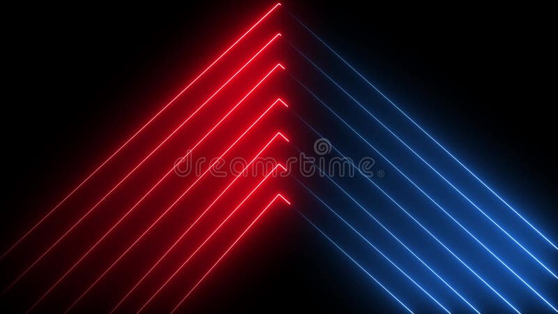 Abstract Neon Glowing Blue Red Laser Line Triangle Shape Loop Animation ...