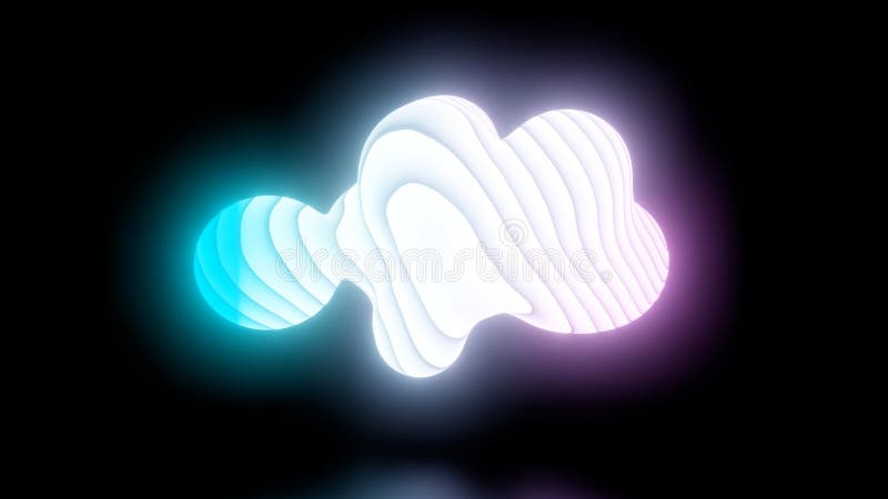 Abstract Neon Glowing Figure Constantly Changing Shape, Seamless Loop ...