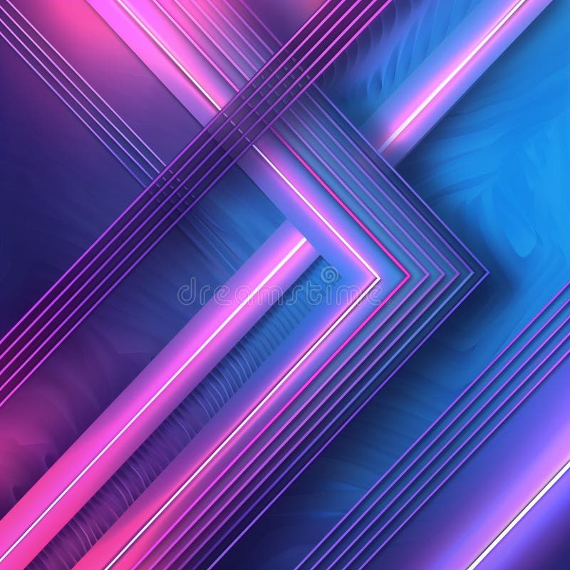 Abstract Neon Glowing Geometric Lines with Colorful Light Effect Stock ...