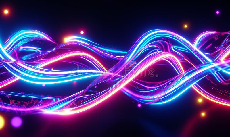 Abstract Neon Glowing Lines. Banner Artwork for Covers, Wallpapers and ...