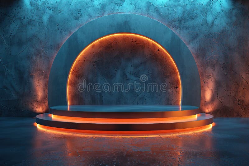 Abstract Neon Glowing Platform Stock Illustration - Illustration of ...