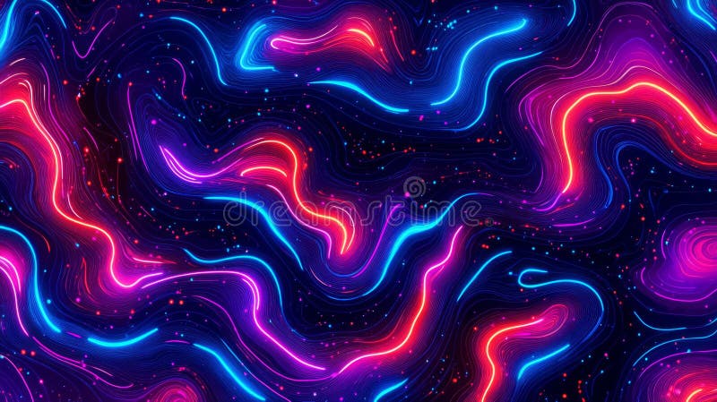 Abstract Neon Glowing Waves Background Texture Stock Illustration ...
