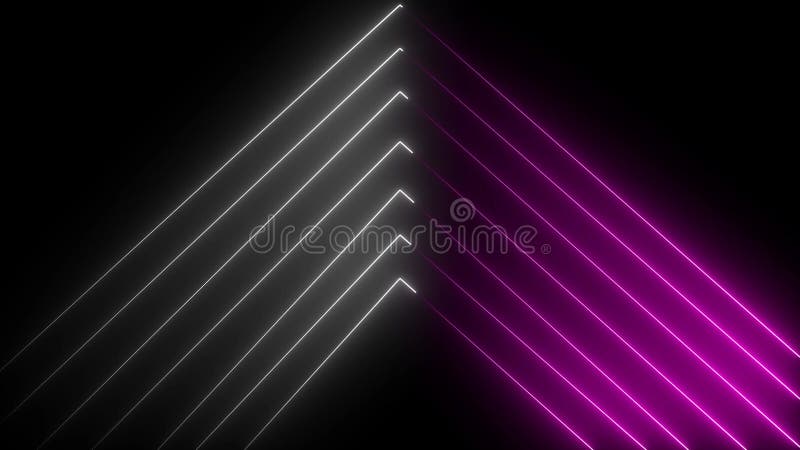 Abstract Neon Glowing White Purple Laser Line Triangle Shape Loop ...