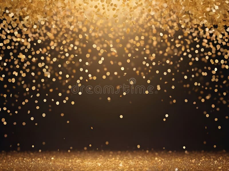 Abstract Neon Golden Confetti Bokeh Gold Falling Glitter Bokeh Stock Illustration - Illustration ...