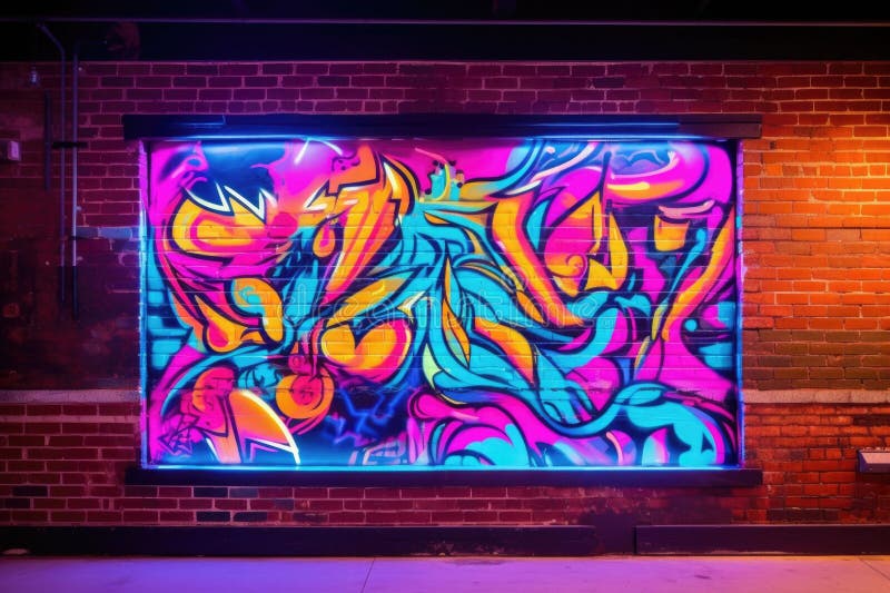 Abstract Graffiti Art with Vibrant Colors and Bold Lines on Concrete ...