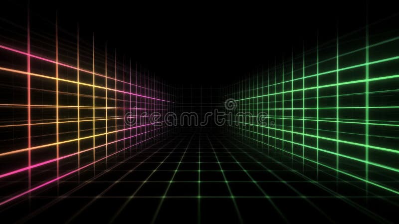 Abstract Neon Grid Lines Background Stock Illustration - Illustration ...