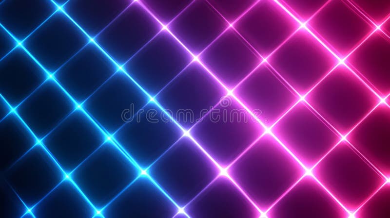Abstract Neon Grid Pattern Blue Pink Lights Stock Illustration ...