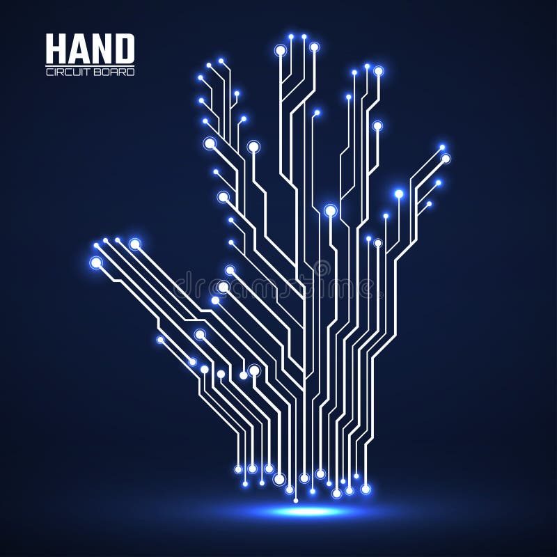 Hand Silhouette Circuit Board Stock Illustrations – 165 Hand Silhouette ...