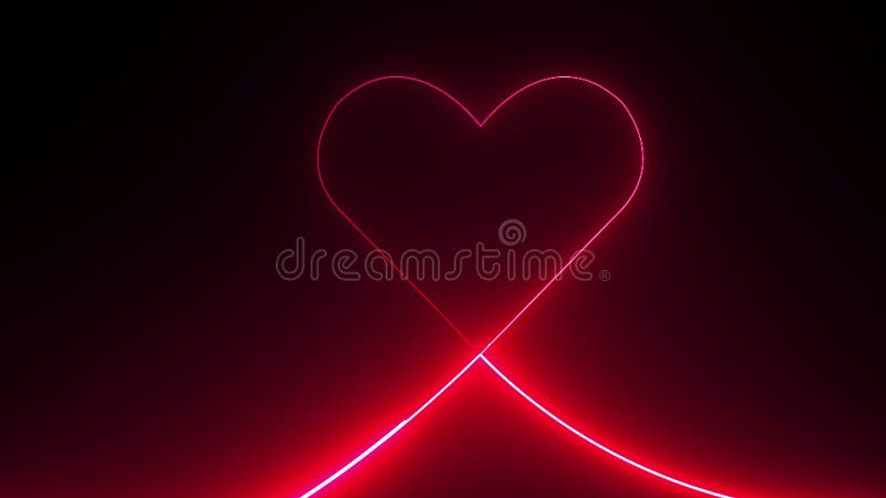 Abstract neon heart stock footage. Video of light, isolated - 311966544