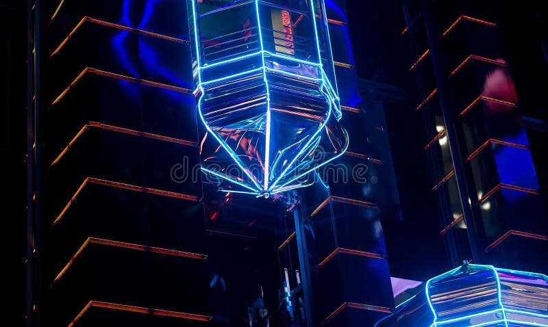 Abstract Neon High Tech Futuristic Background Editorial Image - Image ...