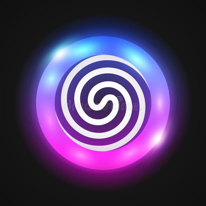 Abstract Neon Hypnotic Round Icon Stock Vector - Illustration of light ...