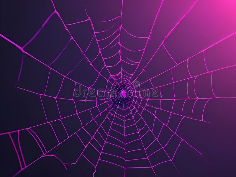 Abstract Neon Illustration of Ultraviolet Spider Web Pink Background ...