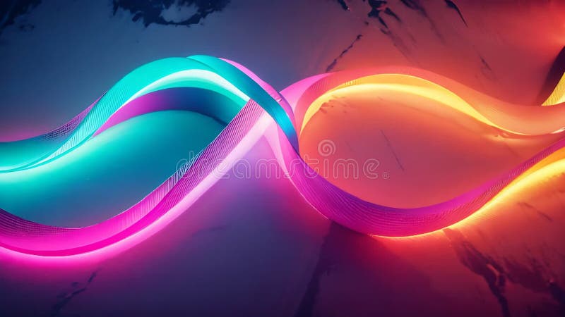 Abstract Neon Infinity Loop with Glowing Pink and Blue Hues, Set ...