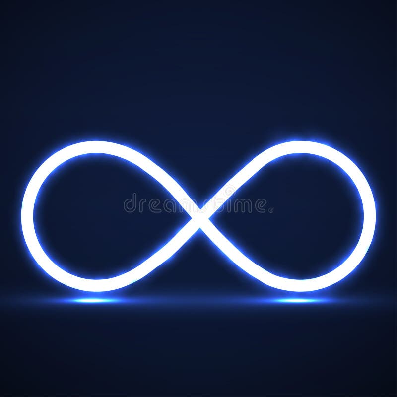 Neon light infinity symbol stock illustration. Illustration of ...
