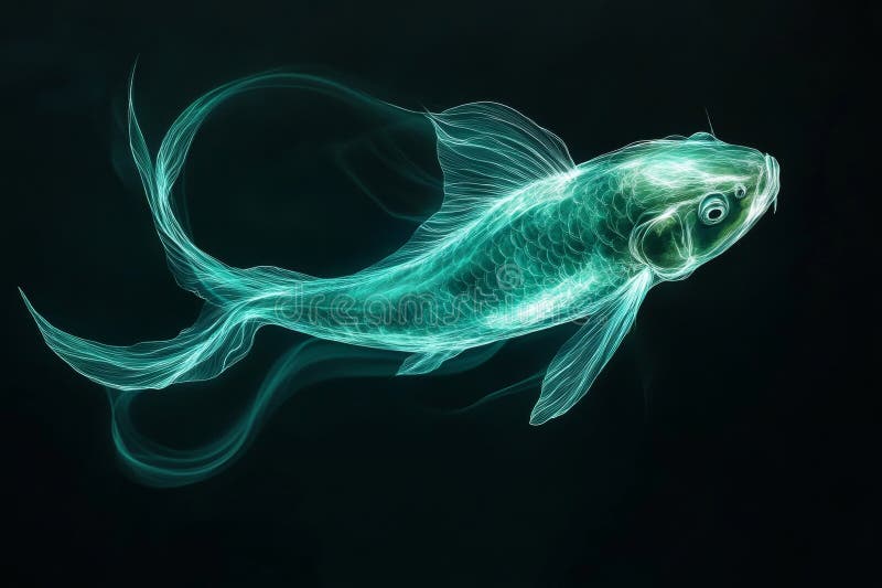 Abstract Neon Koi Fish Design Stock Illustration - Illustration of ...